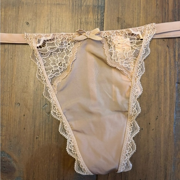 Victoria's Secret | Intimates & Sleepwear | Nwt Vs Satin Tan Vstring ...